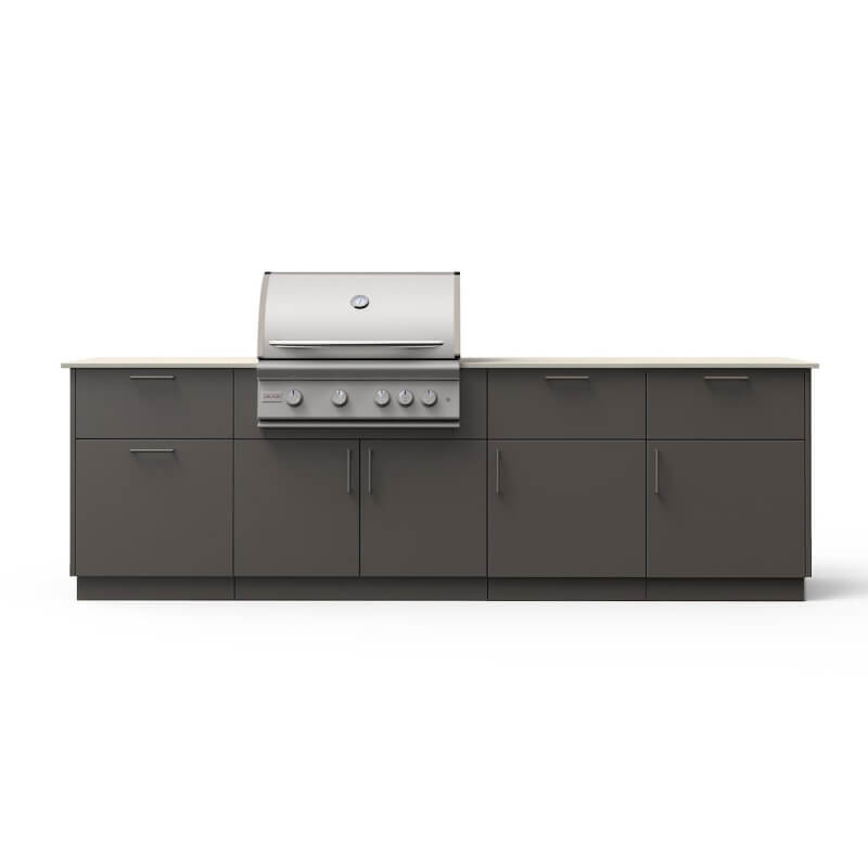 Blaze High Noon 10-Ft Outdoor Kitchen Island w/ Marine Grade 32-Inch P ...