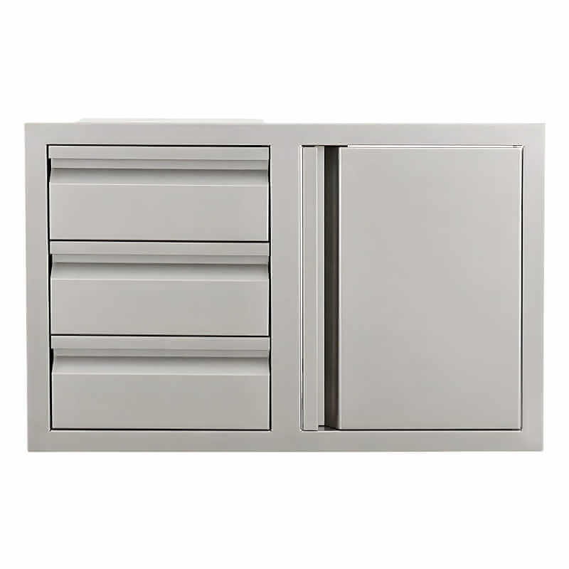 RCS Valiant 33 Inch Stainless Steel Triple Drawer & Door Combo - VDC2S