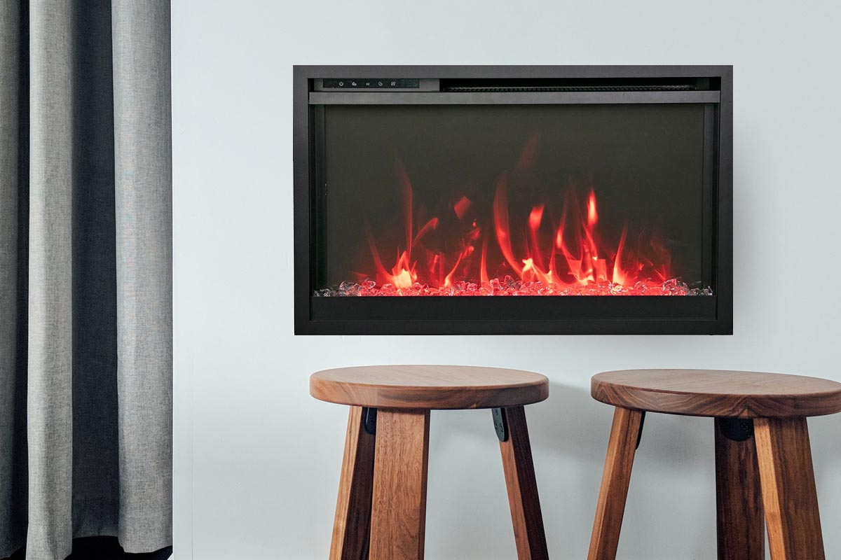 Amantii Traditional Extra Slim 33-Inch Smart Built-In Electric Firebox ...