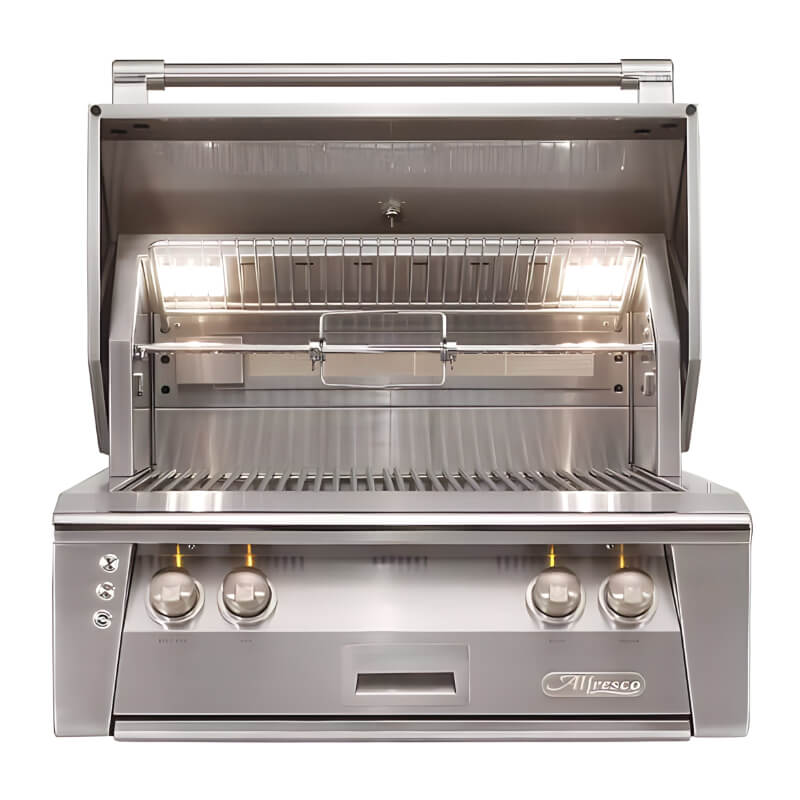 Alfresco ALXE 30-Inch Built-In Grill With Rotisserie | BBQ Generals